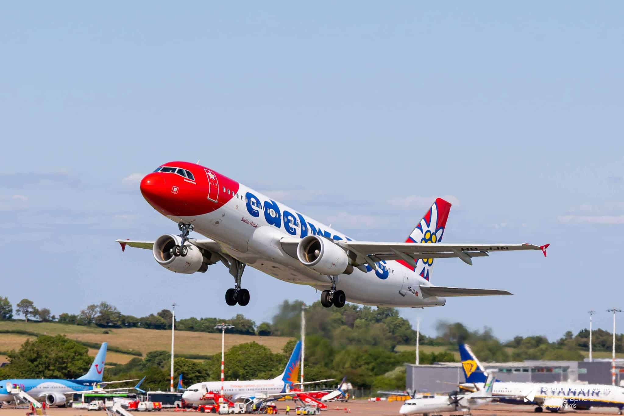 Inaugural Edelweiss Flight arrives from Zurich - Bristol Airport Spotting
